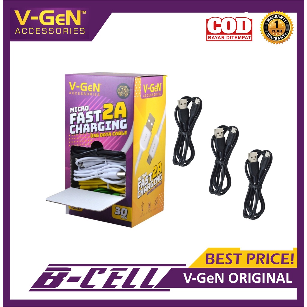 Jual Kabel Data Micro USB V-GeN VCB-27 Fast Charging 2A Harga per PCS ...