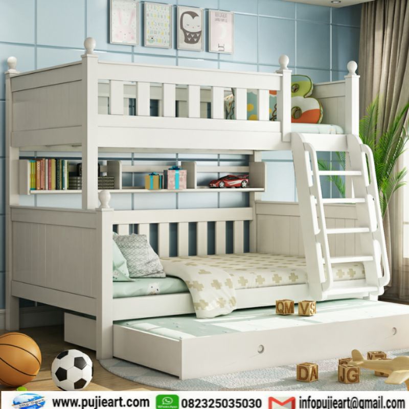 Jual Bunk Bed Dewasa Minimalis 3 Tingkat, Tempat Tidur Tingkat 2 Anak ...
