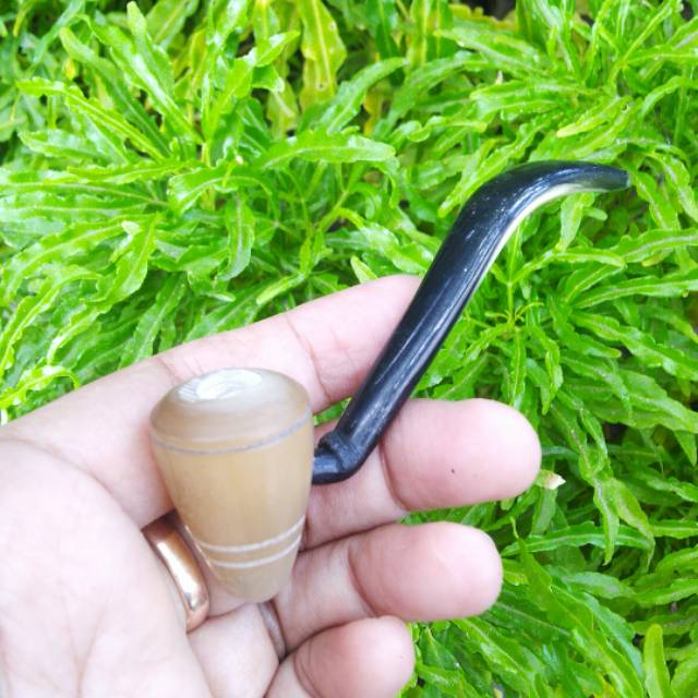 Jual PIPA ROKOK ONCE CANGKLONG TANDUK SAPI KOMBINASI HITAM BULE ...