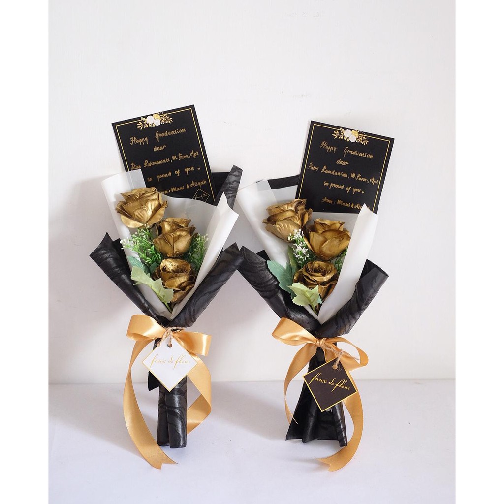 Jual buket bunga gold, buket bunga, buket wisuda, artificial flowers ...