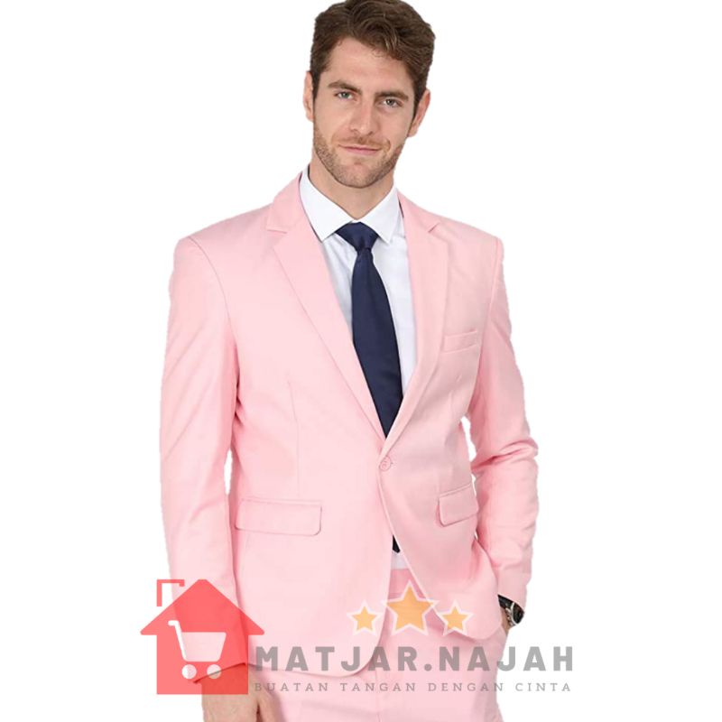 Jual Jas Pria Casual Baby Pink Matjar Najah - Blazer Pria Jas Formal ...