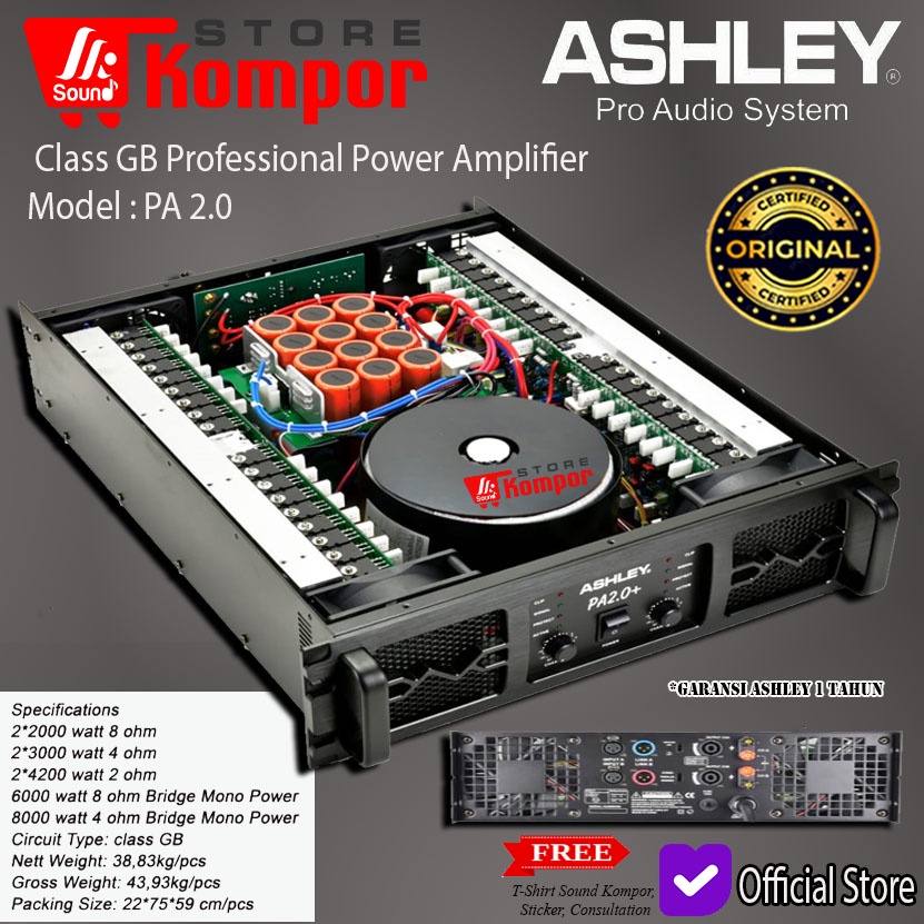 Jual POWER AMPLIFIER ASHLEY PA 2.0+ POWER AMPLI ASHLEY PA2.0+ | Shopee ...