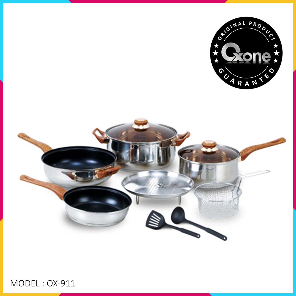 Panci Oxone ORIGINAL OX-911 BASIC Cookware Set 4+2Pcs | Shopee Indonesia