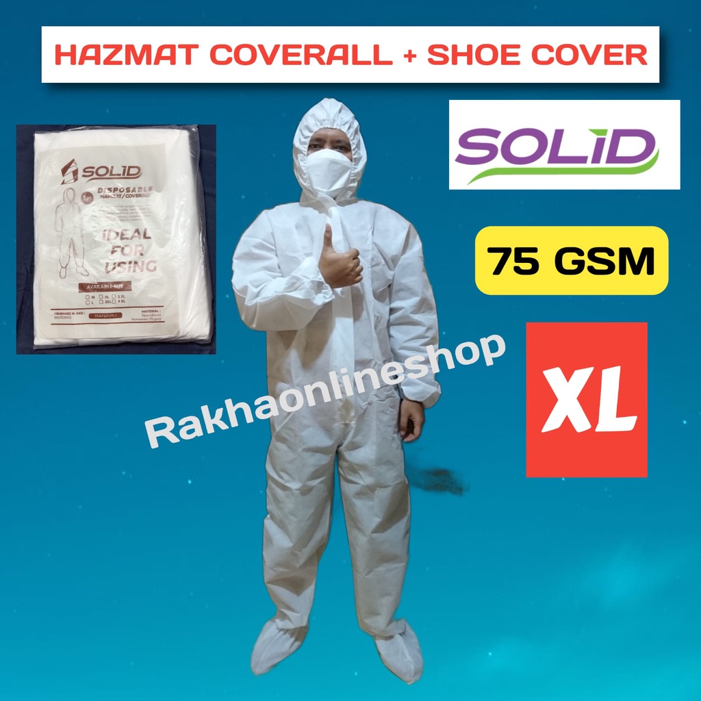 Jual APD Hazmat Coverall 75 gsm + Shoe Cover sett | Shopee Indonesia