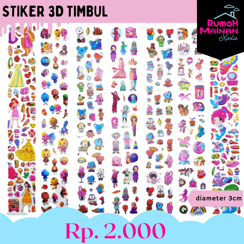 Jual STIKER 3D TIMBUL - STIKER TEMPEL KREASI ANAK COWOK DAN CEWEK ...