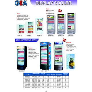 Jual DISPLAY COOLER MURAH SHOWCASE 1 PINTU MURAH GEA EXPO-480 GARANSI ...
