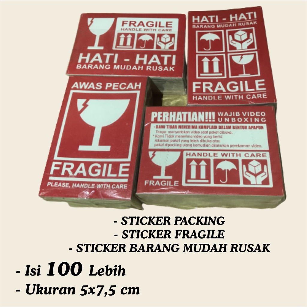 Jual STIKER LABEL PENGIRIMAN TERMURAH-STIKER FRAGILE-STIKER PACKING ...