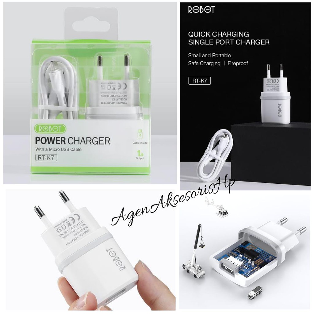 Jual ROBOT RT-K7 Quick Charge Output 5V/1A Fireproof Single Port ...