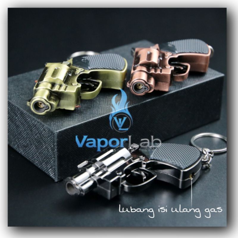 Jual mancis korek api model pistol revolver mini gun key chain lighter ...