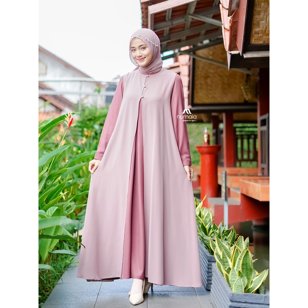Jual Gamis Outer Set Plum (Najla Set By Numaia) | Shopee Indonesia