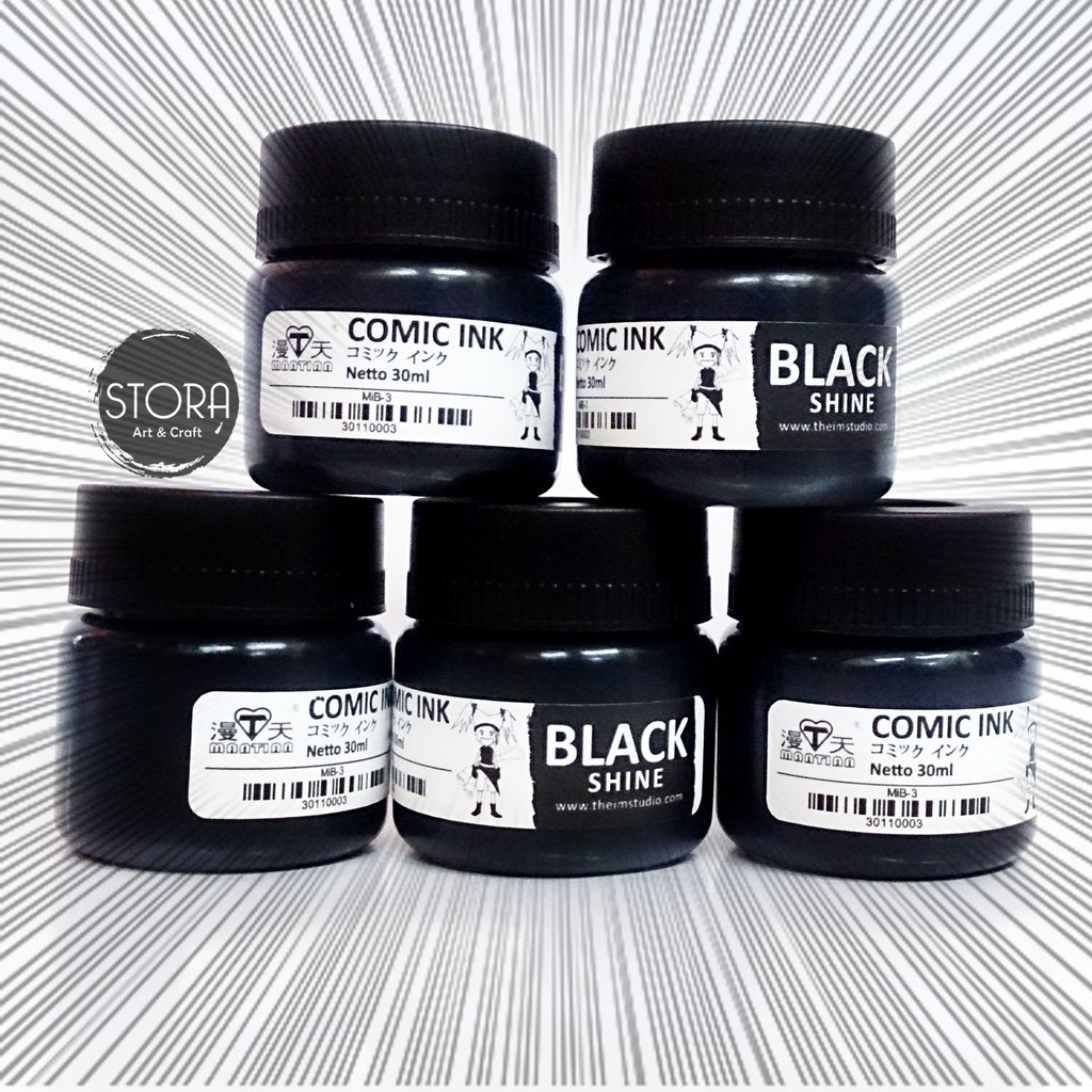 Jual COMIC INK BLACK SHINE 30ml / Tinta Celup / Komik / Manga Ink ...