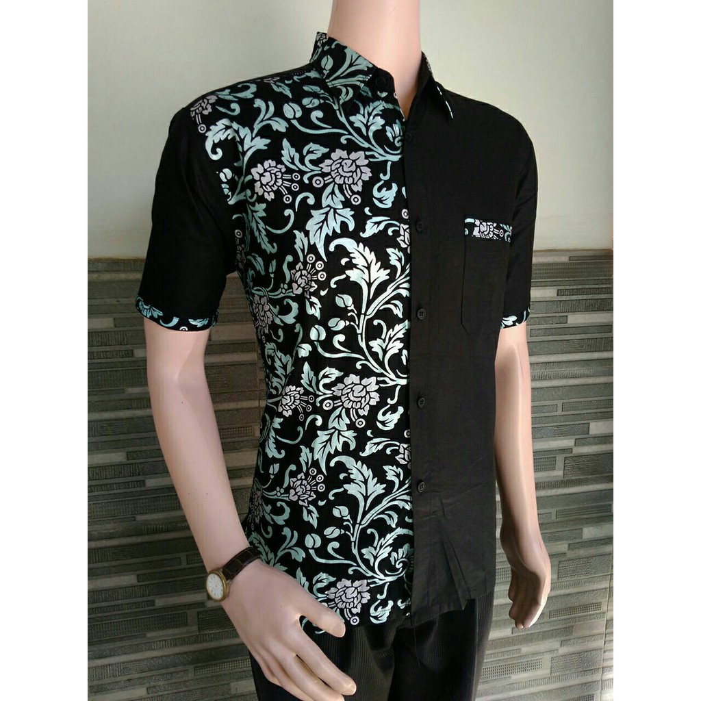 Jual Hot Promo! Kemeja Batik Kombinasi Baju Batik Pria Seragam Kerja ...