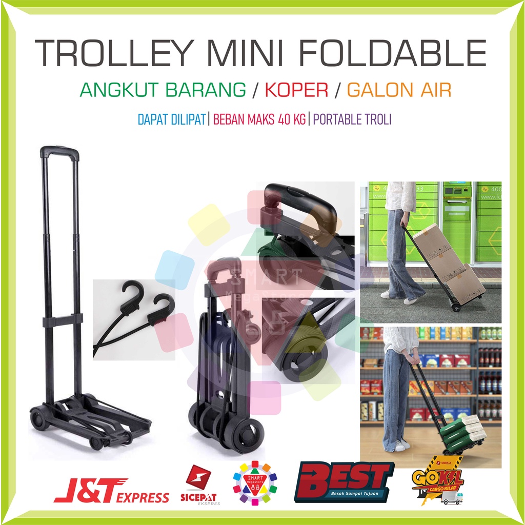 Jual [MAX:40KG] Trolley Mini Troli Barang Untuk Mengangkat Galon ...