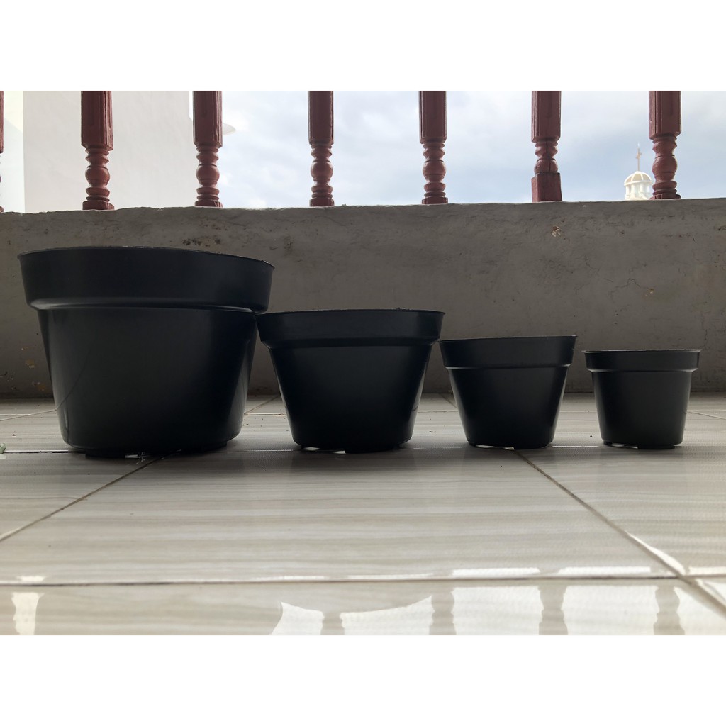 Jual Pot Plastik Hitam 20 Cm (12 Pcs) | Shopee Indonesia
