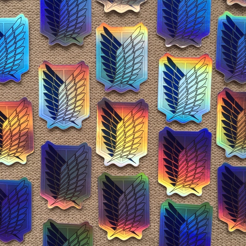 Jual STIKER HOLOGRAM Attack on Titan Sayap kebebasan Recon Corps ...