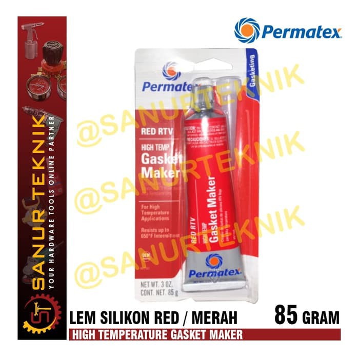 Jual Lem Silikon Merah / Permatex High Temp Red Silicone Sealant Gasket ...