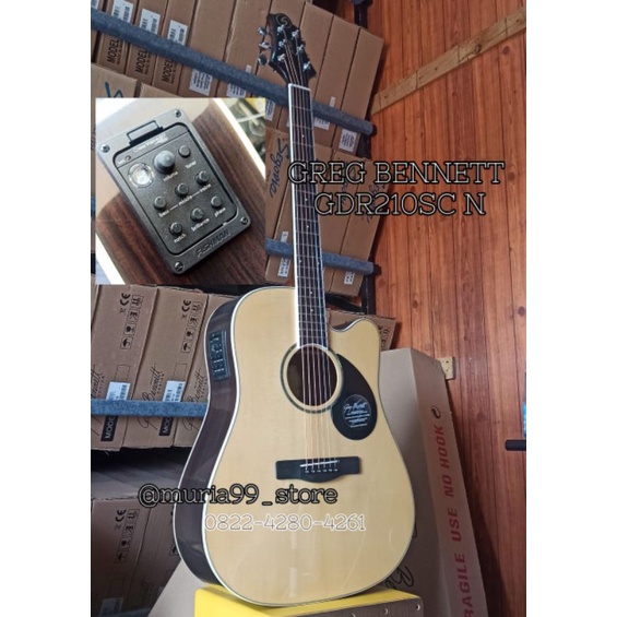 Jual Gitar Greg Bennett GDR 210 SC/N Top Solid Akustik Elektrik Original by Samick | Shopee ...