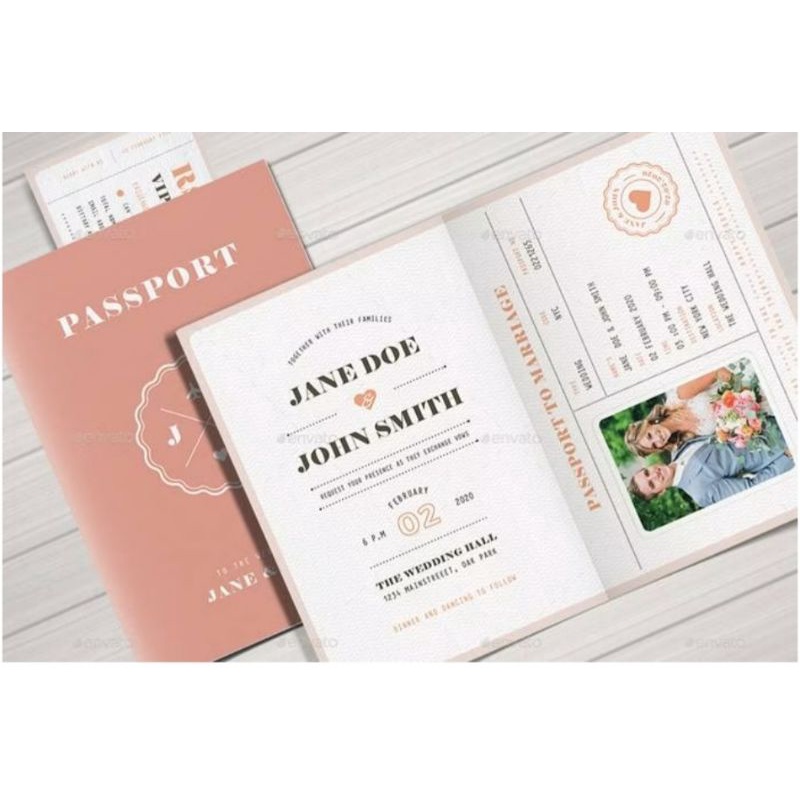 Jual undangan pernikahan model PASSPORT | Shopee Indonesia