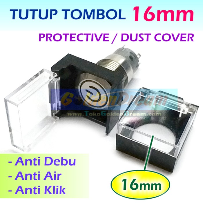 16mm Button Cover Pelindung Tombol Tutup Switch Cap Waterproof Anti ...