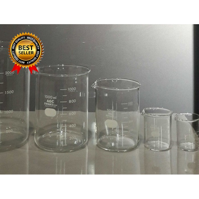 Jual BEAKER GLASS, GELAS KIMIA IWAKI PYREX, 1000ML, 2000ML ORIGINAL PERLENGKAPAN LABORATORIUM ...