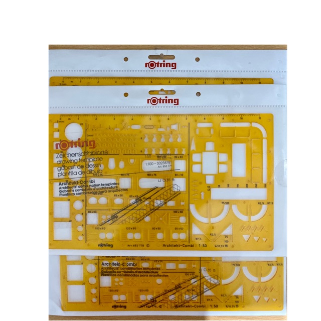 Jual Rotring Architects Combination Templates 1:50 (22cm) / Penggaris ...