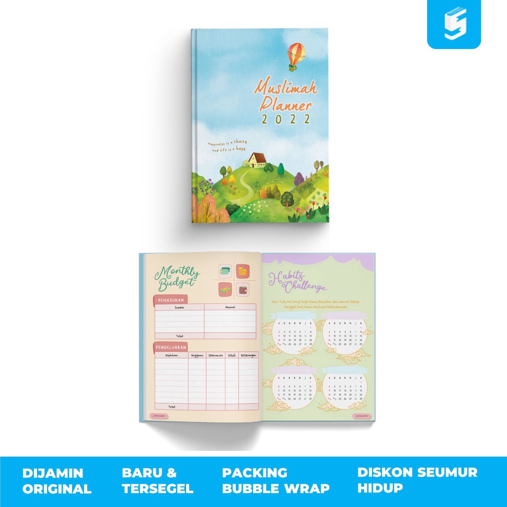 Jual Hard Cover Full Color Muslimah Planner 2022 Indonesia Shopee 