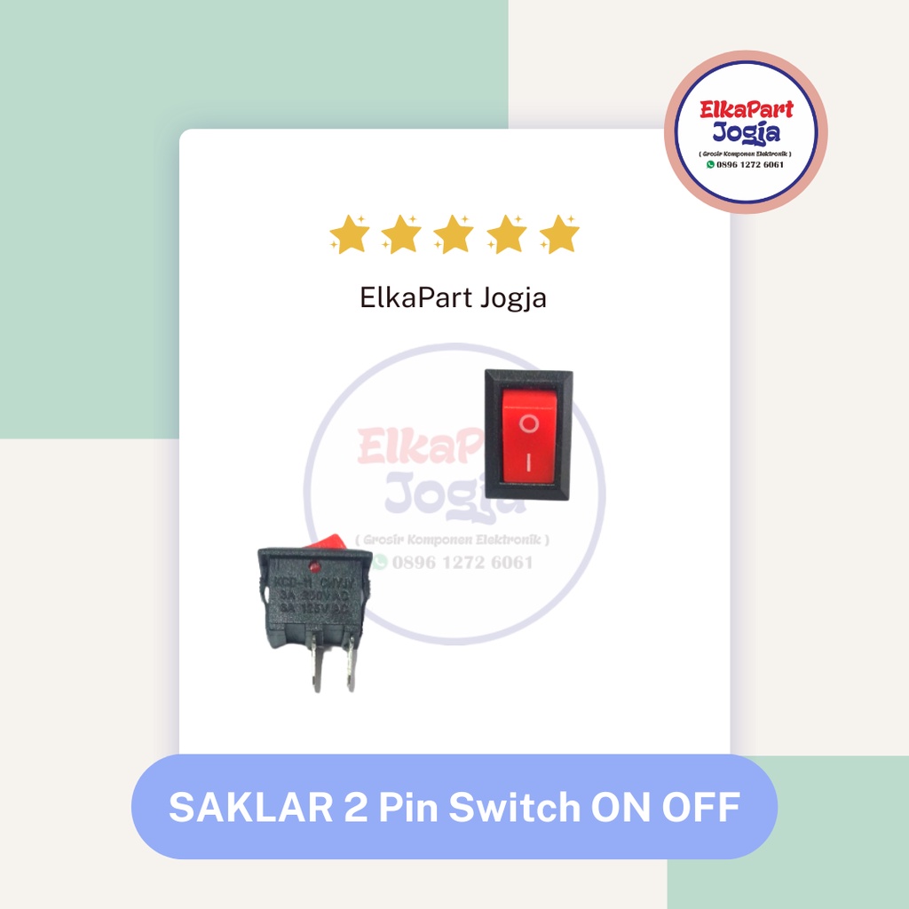 Jual SAKLAR POWER KCD11 Rocker merah Switch On Off 3A 250V 6A 125V AC 2 ...