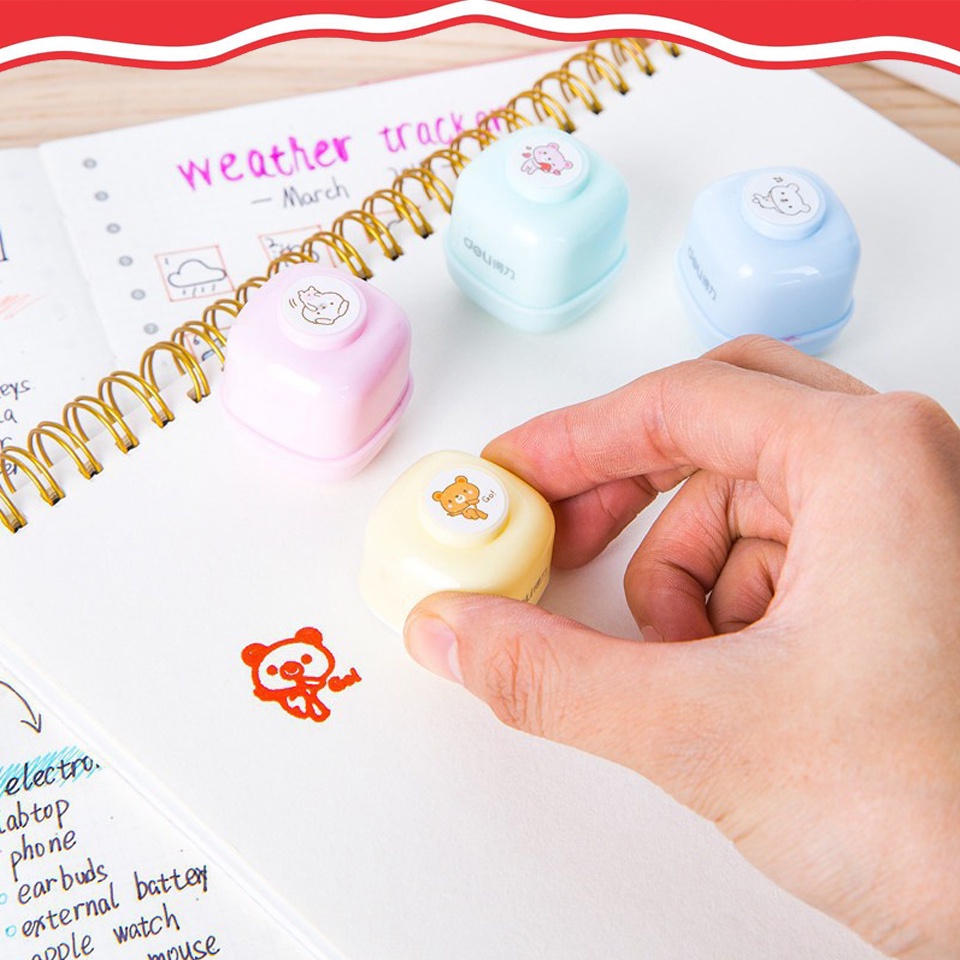 Jual Deli Stampel Gambar Kartun Box/1 PCS dengan 5 Stempel Warna Cerah ...