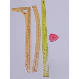 Jual Penggaris pola jahit besar isi 4 item penggaris siku+Penggaris ...