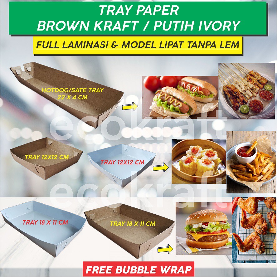 PAPER TRAY (MIN PESAN 50) TATAKAN MAKAN KERTAS / PIRING KERTAS UNTUK ...