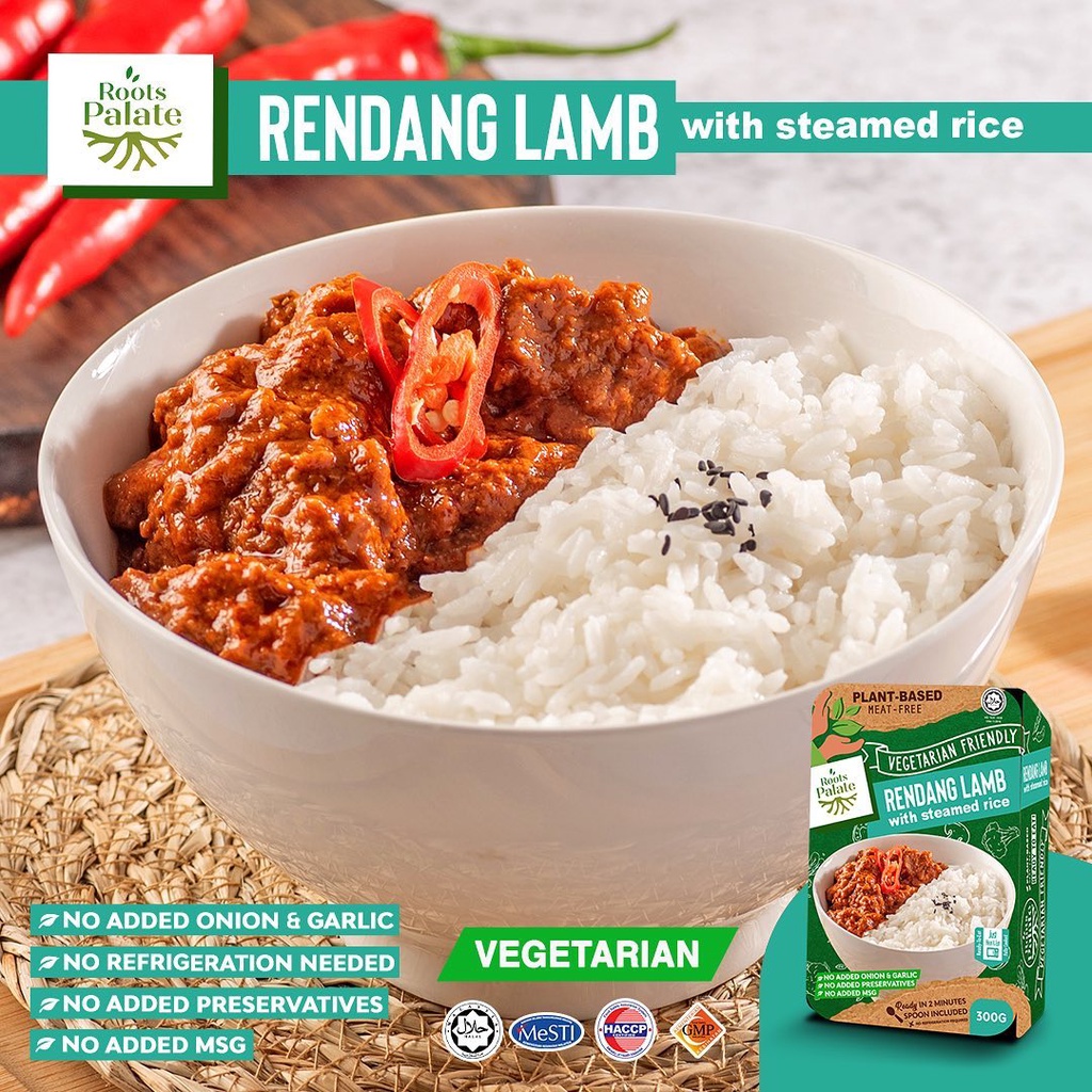 Jual (HANYA LAUK) ROOTS PALATE RENDANG LAMB READY TO EAT VEGAN | Shopee ...