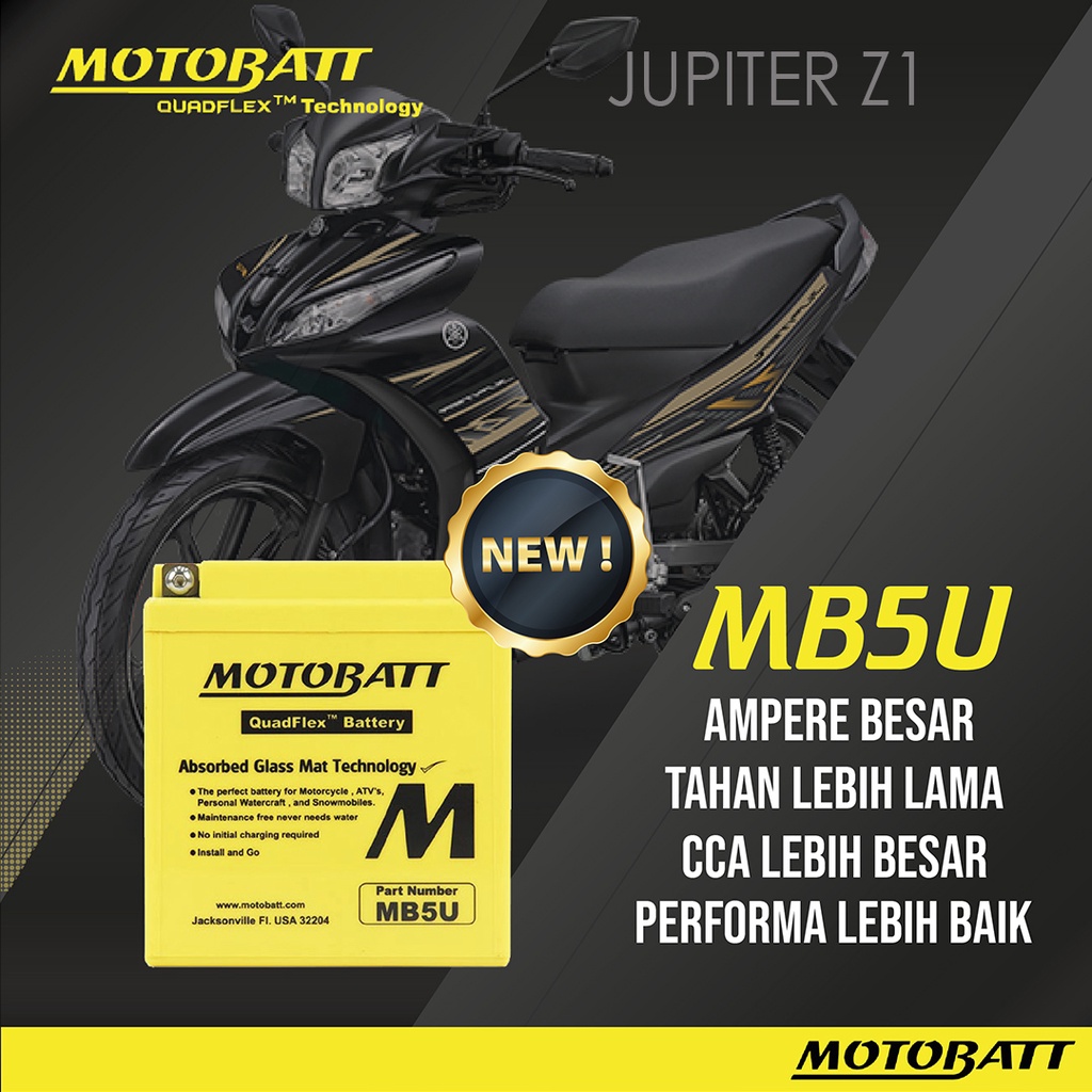 Jual Motobatt Quadflex MB5U - 7Ah (Garansi 1 Tahun) Indonesia|Shopee Indonesia