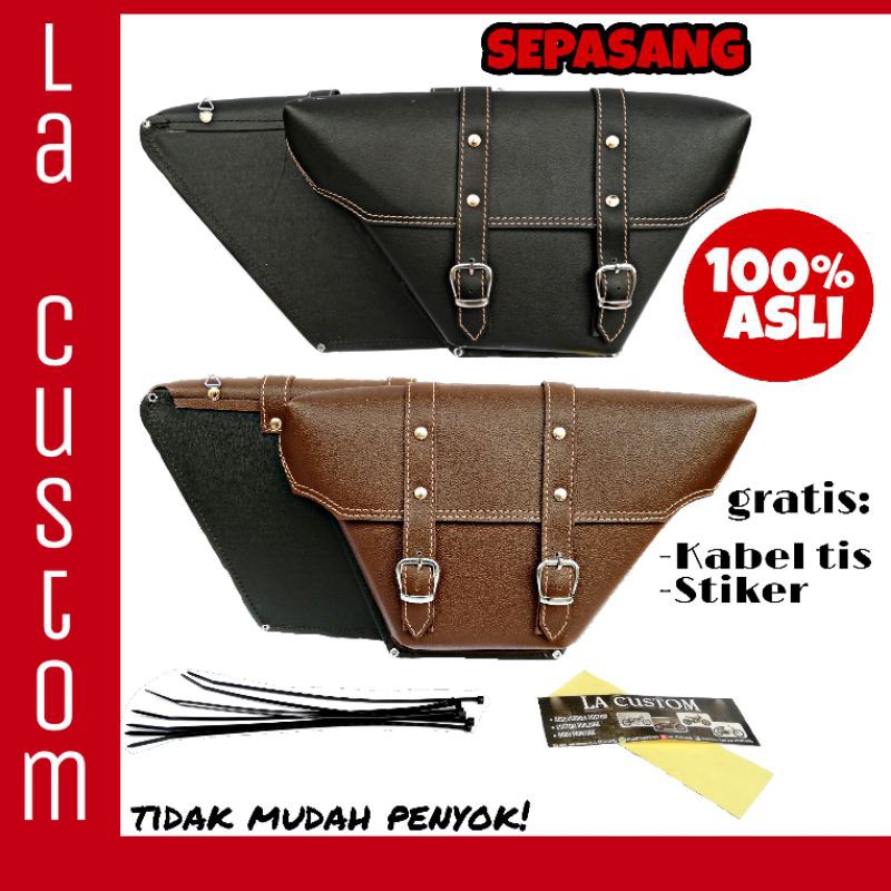 [SEPASANG] Tas motor custom sidebag custom tas japstyle tas tutup aki ...