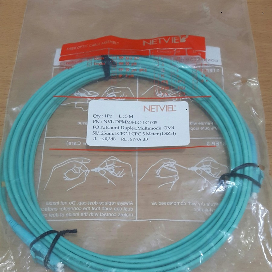 Jual Netviel PatchCord LC-LC, Duplex Multimode 50/125um OM3, 5 meter ...