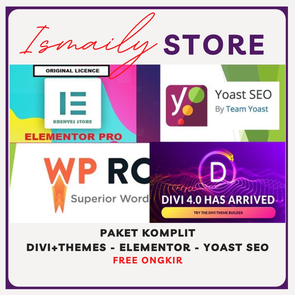 Jual Paket Komplit (DIVI-ELEMENTOR-YOAST SEO-WP ROCKET) | Shopee Indonesia