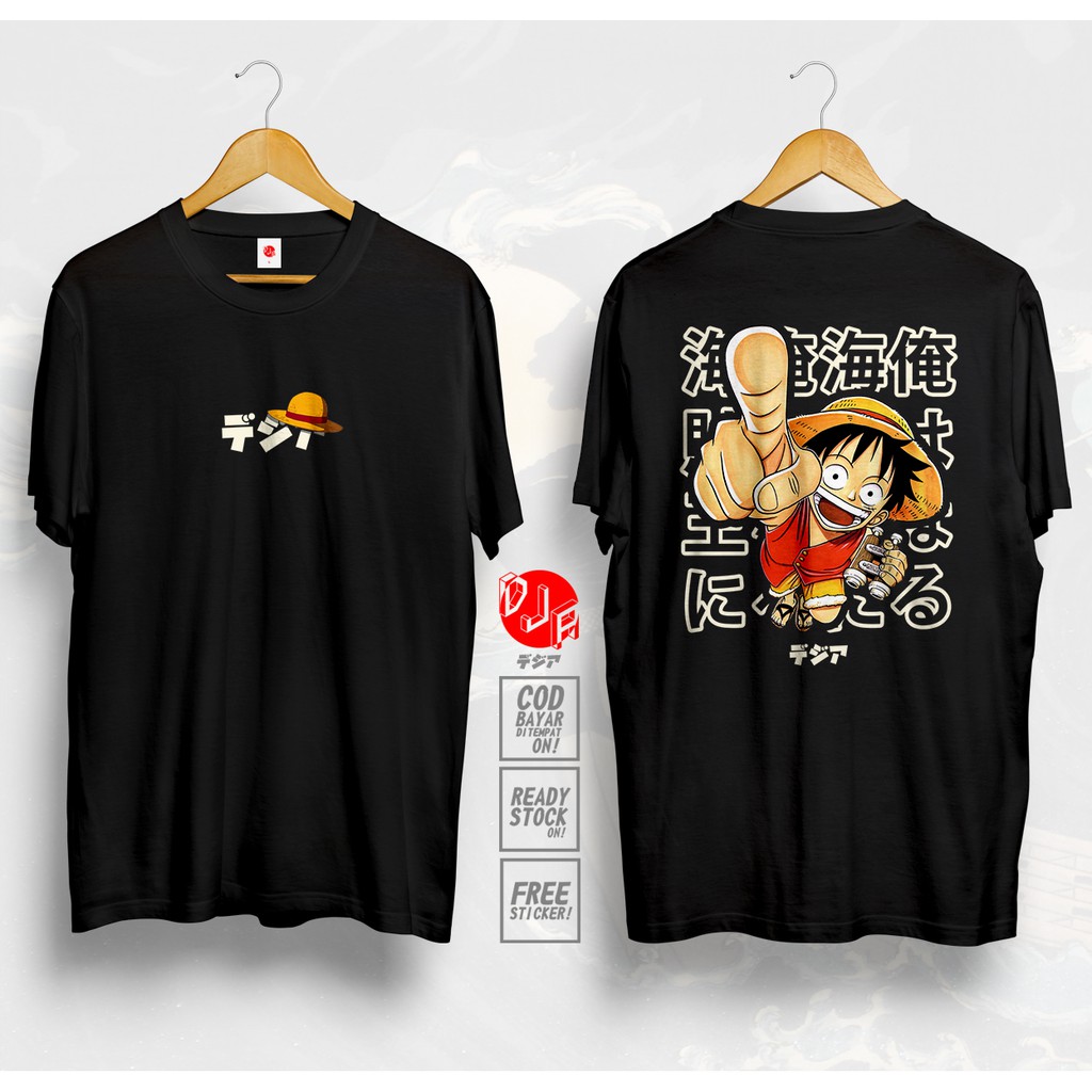 Jual Kaos MONKEY D LUFFY PIRATE KING ONE PIECE BAJU JEPANG ANIME MANGA ...