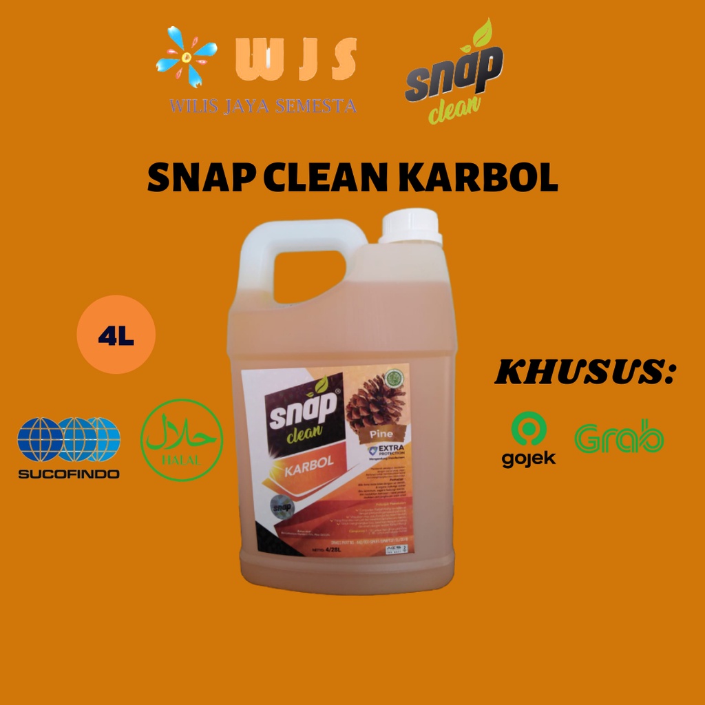 Jual Karbol Wangi Snap Clean 4L - Khusus Gojek & Grab Indonesia|Shopee ...