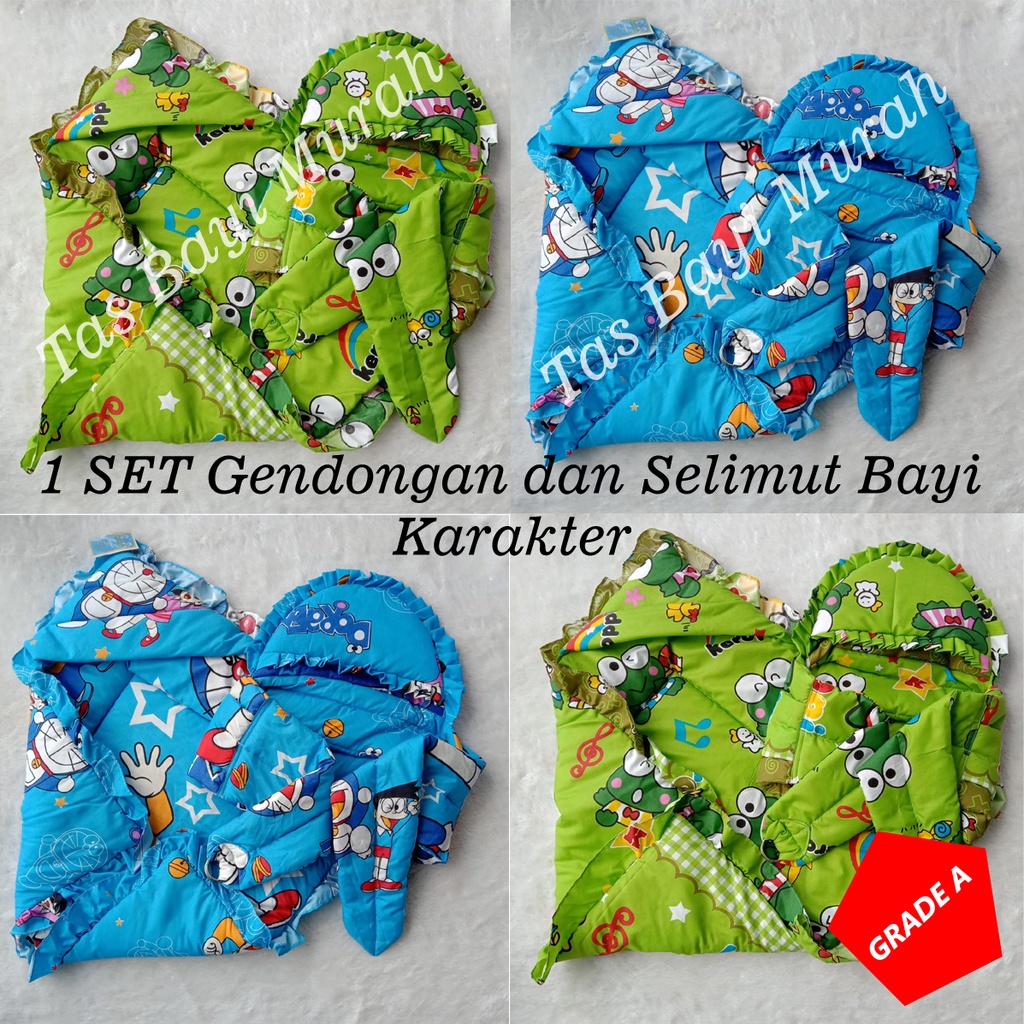 Jual 1 Set Gendongan Samping dan Selimut Bayi GRADE A Karakter Motif ...