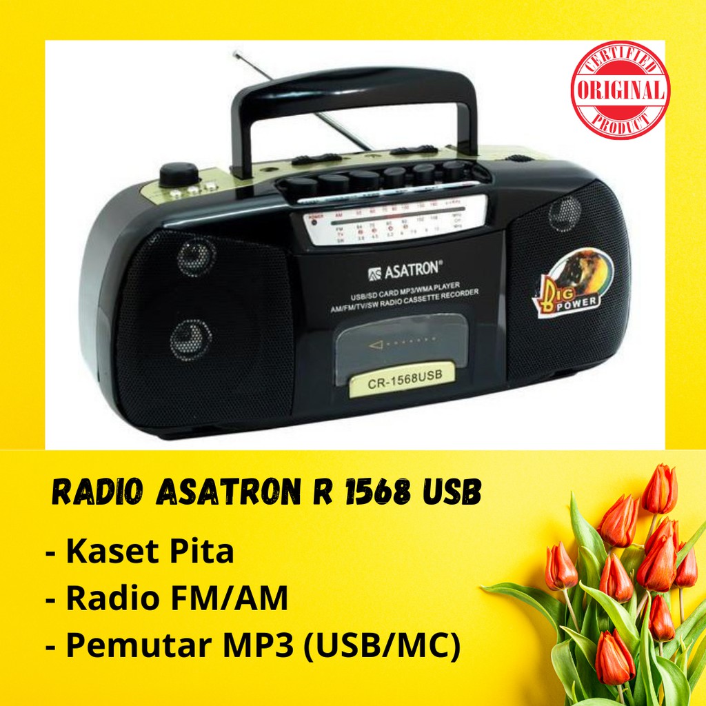 Jual Radio FM AM SW/Radio Kaset Asatron CR 1568 USB 100% ORI Indonesia ...