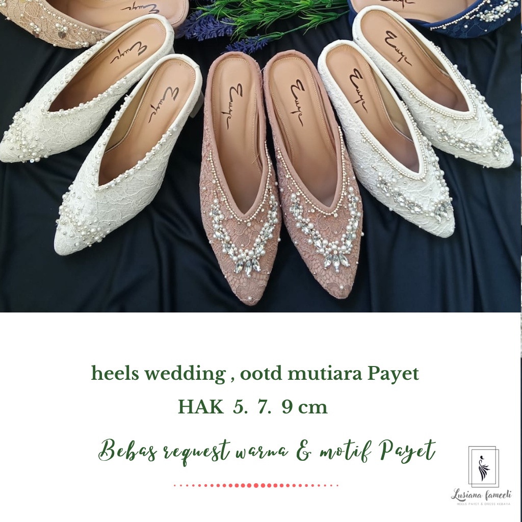 Jual GHA_ERIN I Sepatu wanita hels payet Wedding Shoes Payet High Heels ...