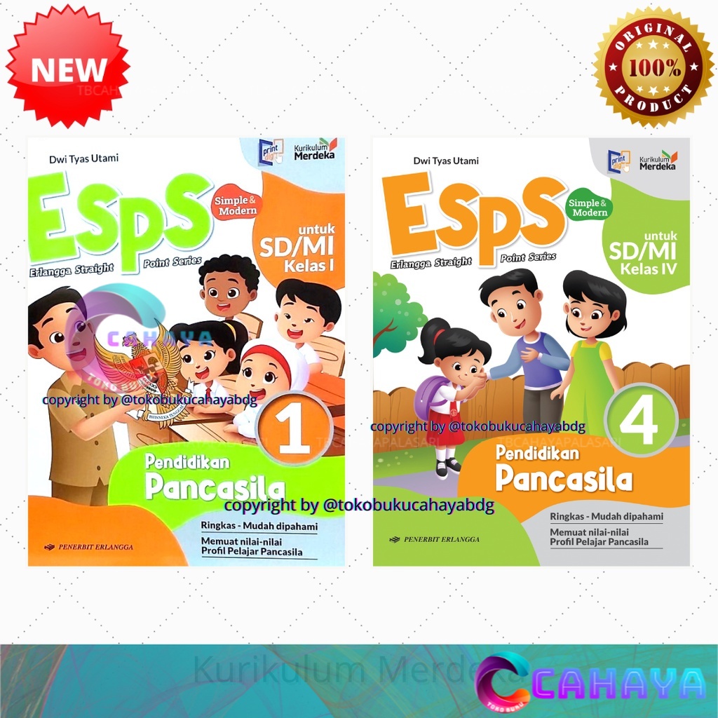 Jual BUKU ESPS PENDIDIKAN PANCASILA PPKN Kelas 1 2 3 4 5 6 KURIKULUM MERDEKA SD ERLANGGA ...