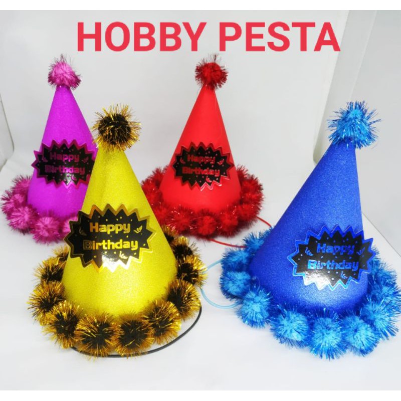Jual TOPI ULANG TAHUN KERUCUT HBD TAG KECIL 40 / TOPI HAPPY BIRTHDAY ...