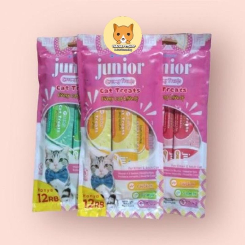 Jual Snack Kucing Junior Creamy Treats 15gr x 4pcs | Shopee Indonesia