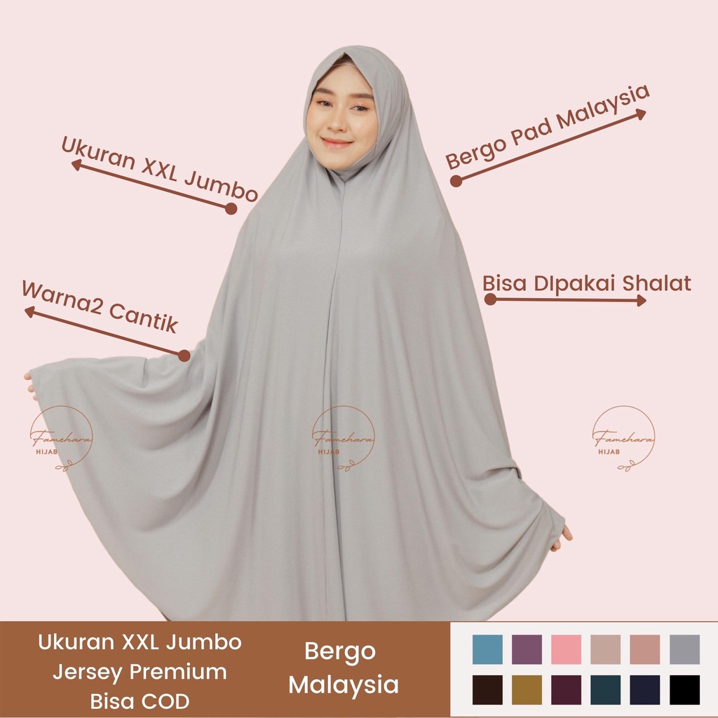 Jual Famehara.id Bergo Malaysia Hawa XXL Jumbo | Shopee Indonesia