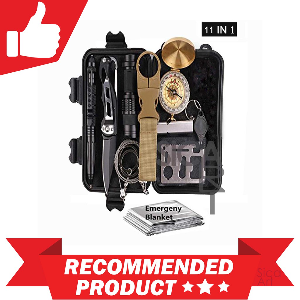 Jual Survival Kit 11 in 1 Multifunctional First Aid SOS Tools. | Shopee Indonesia