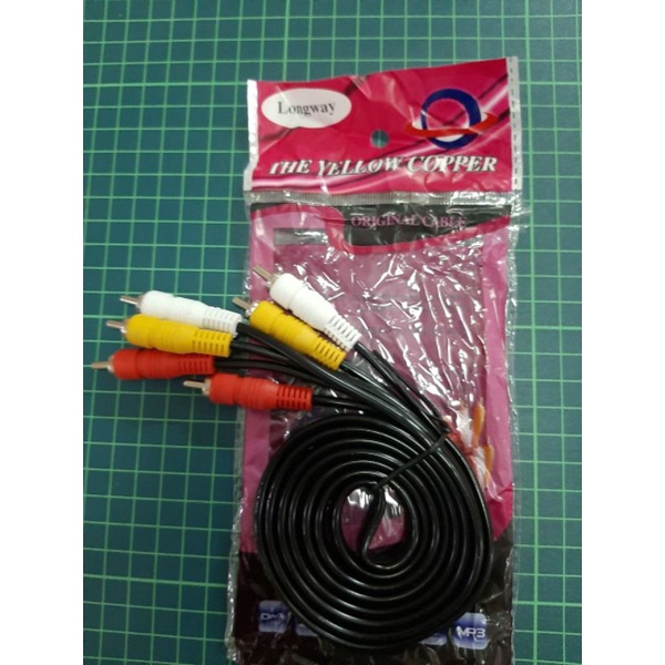 Jual Kabel RCA 3 jalur 1.5 meter longway | Shopee Indonesia