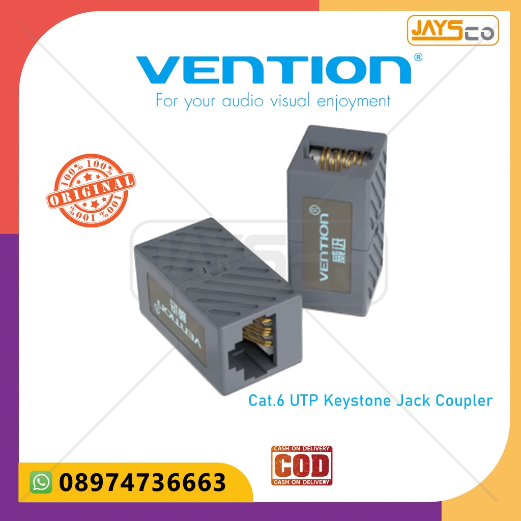 Jual Vention Adapter Barrel Konektor RJ45 Cat6 Female to Female CAT 6 ...