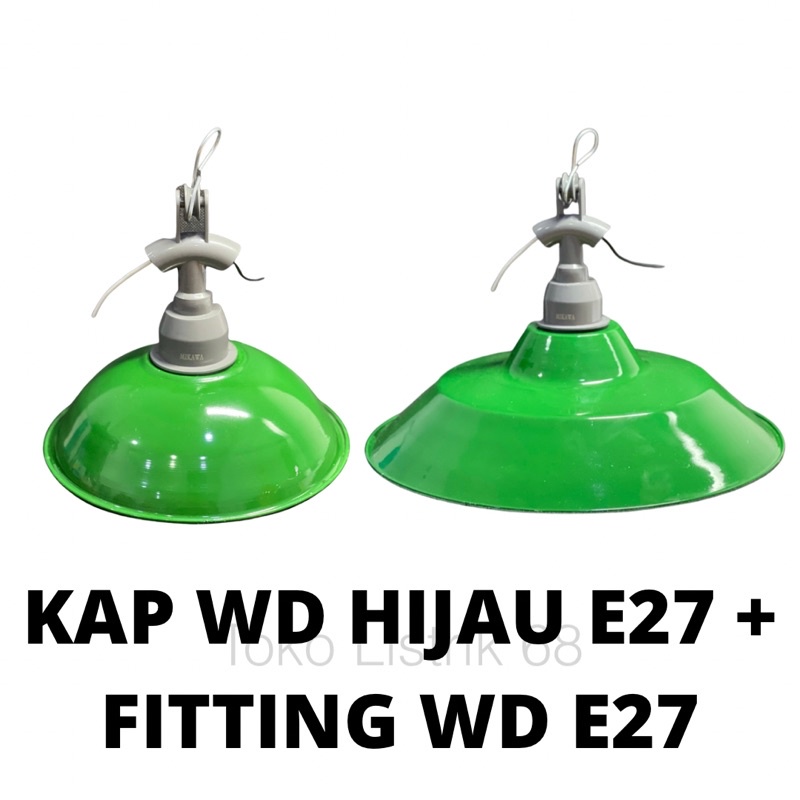 Jual Kap Lampu Satu Set Jalan WD Hijau Gantung E27 + Fitting WD E27 | Shopee Indonesia