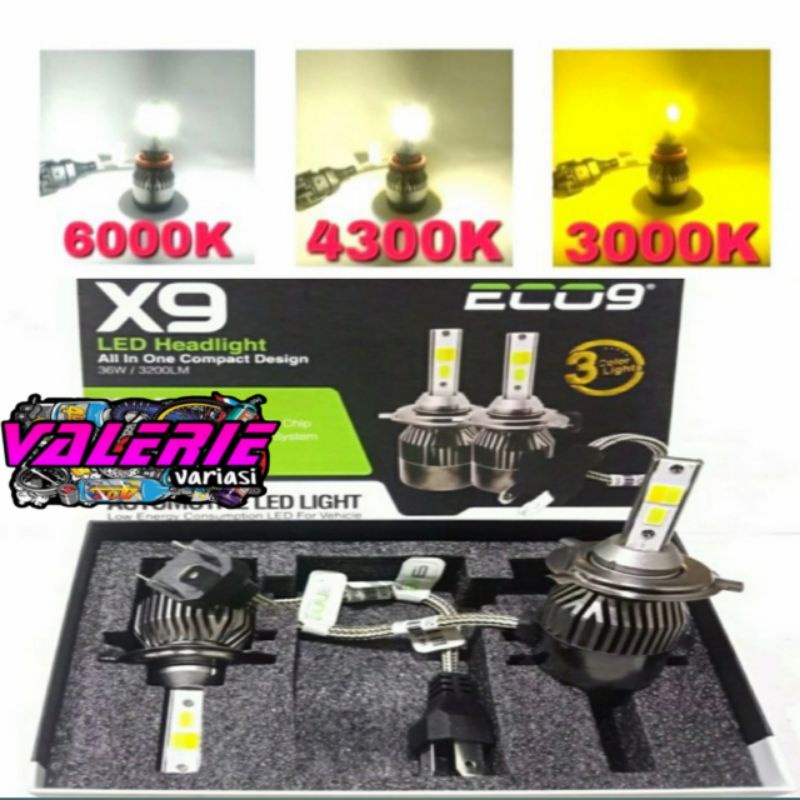 Jual LAMPU LED MOBIL LUMINOS LED Mobil 3 color warna X9 original ...