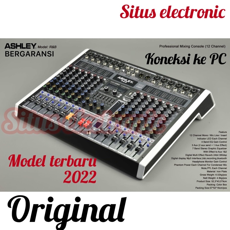 Jual mixer ashley R&B 12 original mixer ashley 12 channel r dan b digital 380dsp effect reverb ...
